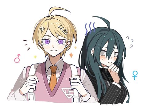 Saihara Shuichi And Akamatsu Kaede Danganronpa And More Drawn By