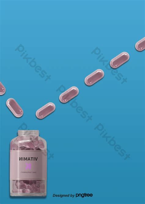 캡슐 병 3d 유리 건강 제품 배경 배경 Png Psd 무료 다운로드 Pikbest