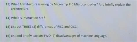 Solved What Architecture Is Using By Microchip PIC Chegg