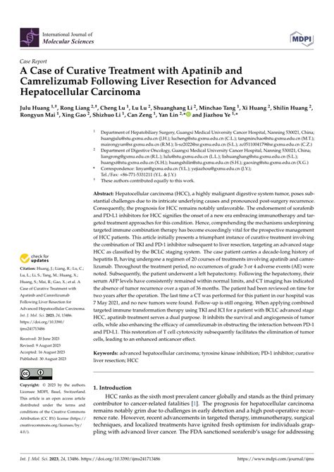Pdf A Case Of Curative Treatment With Apatinib And Camrelizumab