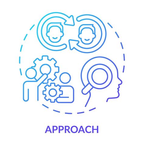 Approach Blue Gradient Concept Icon Sales Process Abstract Idea Thin Line Illustration