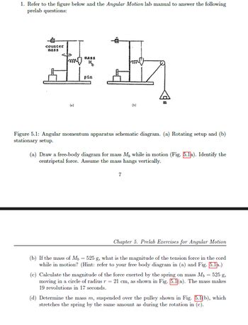 Answered Refer To The Figure Below And The Angular Motion Lab Manual To Answer The Following