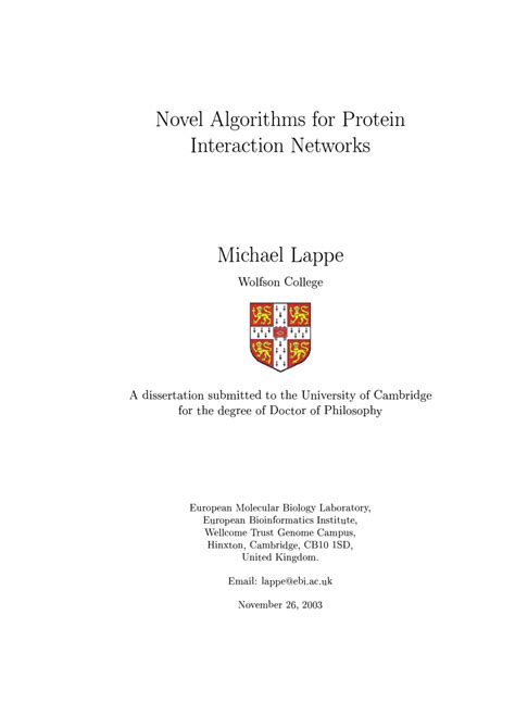 pdf algorithms for protein interaction networks