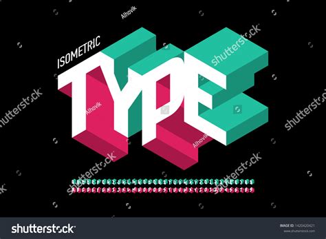 Isometric 3d Font Design Threedimensional Alphabet Stock Vector (Royalty Free) 1420420421 ...