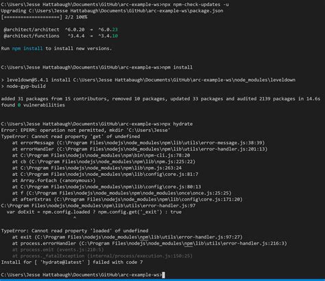 `npx hydrate` fails on windows · issue 533 · architect architect · github
