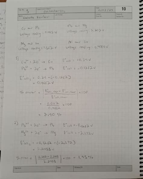 virtual experiment 5 data part a chem 1a03 exp no date 5
