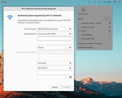 Missing Label When Connect To Wpa2 Enterprise With Peap · Issue 269 · Elementarywingpanel