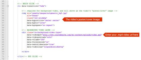 background image and video themepunch