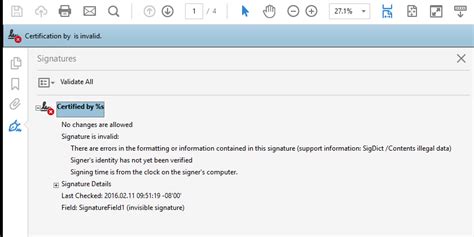 solved certification signature is invalid adobe product community