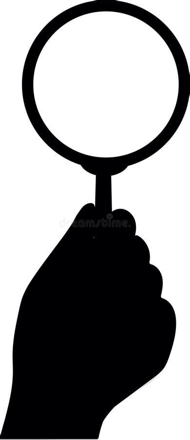 The Human Hand Holds A Magnifying Glass Vertically Magnifier With