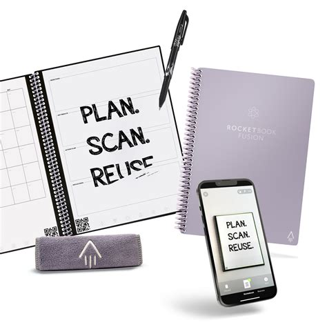 Buy Rocketbook Fusion Reusable Undated Productivity Planner Executive Size 6x8 8 Lilac Goals