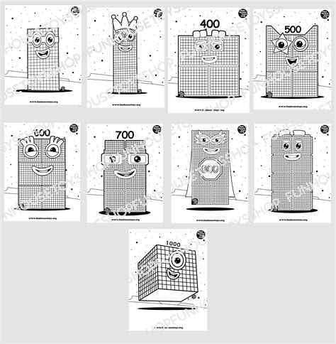 Numberblocks Coloring Pages 1 To 100