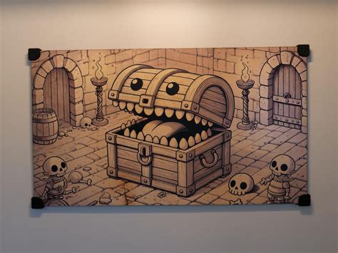 Dandd Wall Art Cute Cartoon Mimic Chest Cool Wood Prints I Make After