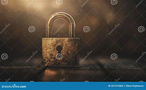 Old Padlock On A Wooden Surface With Dark Blurred Background Concept Vintage Lock Security