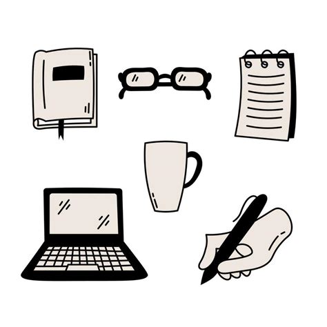 Writer Doodle Set 28579094 Vector Art At Vecteezy