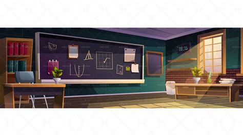 Classroom Cartoon Illustration Graphics Motion Array