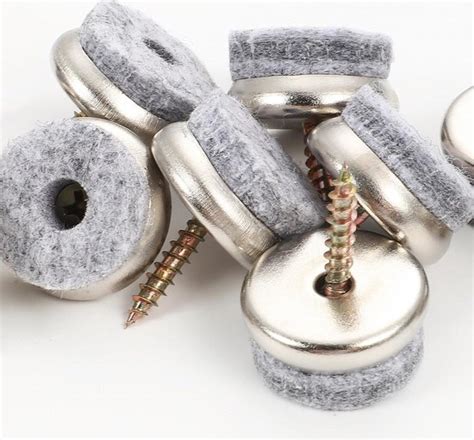 Stoelglijders 22 Mm 100 Stuks Ronde Viltdoppen Met Schroef