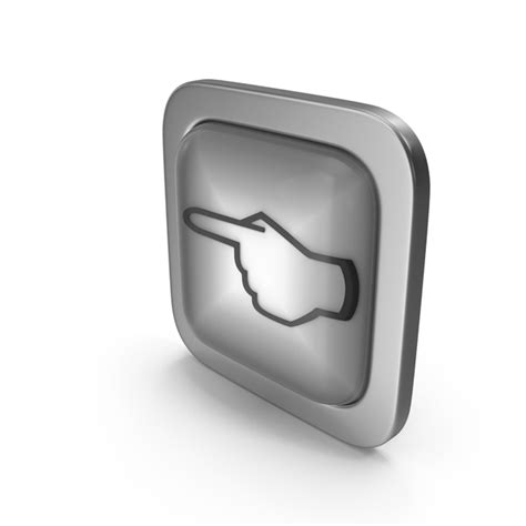 Grayscale Square Hand Cursor Button Icon 3d Object 2391702589