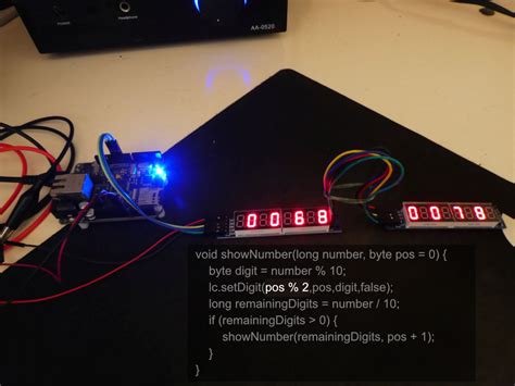 Cascading 16 Digit Counter Using 2 X Max7219 Leds And Multiplexing