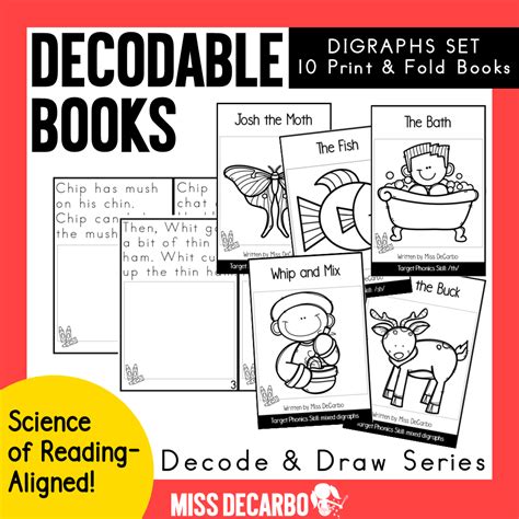 Decodable Books Digraphs Decode And Draw Series Miss Decarbo