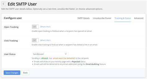 new feature sandbox mode smtp2go