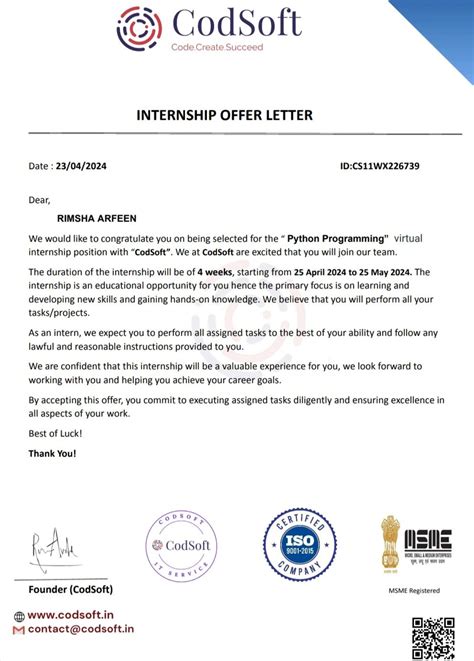Rimsha Arfeen On Linkedin Python Internship Softwaredevelopment
