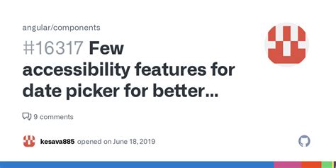 Few Accessibility Features For Date Picker For Better Compatibility Issue Angular