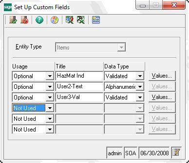 User Defined Fields
