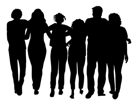 Friends Hugging Silhouette