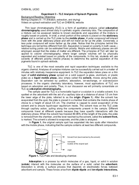 Fillable Online Thin Layer Chromatography Lab Report Karina Santos June Fax Email Print