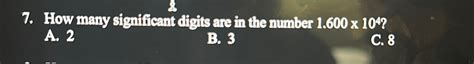 Solved How Many Significant Digits Are In The Number