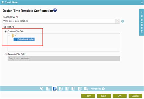Example Configure An Excel Write Activity