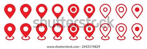 Maps Pin Red Location Map Icon Stock Vector Royalty Free 2452174829 Shutterstock