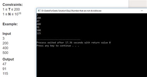 Geeksforgeeks Solution For Number That Are Not Divisible