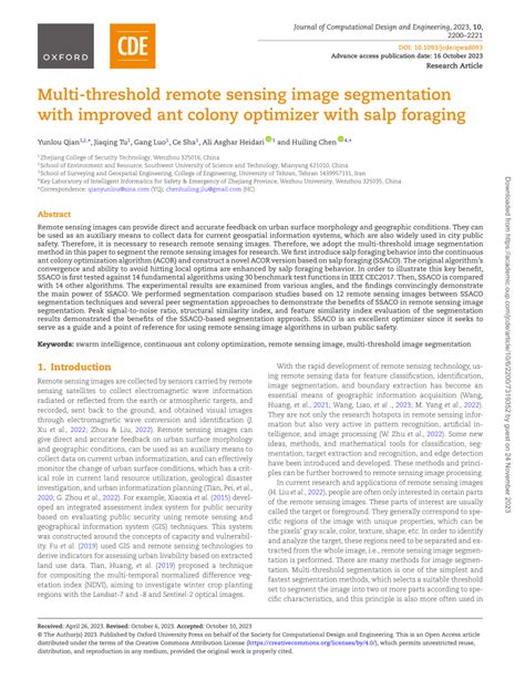 pdf multi threshold remote sensing image segmentation with improved