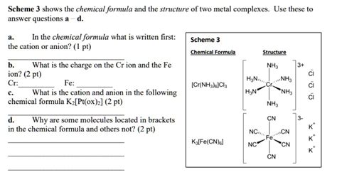 Solved Scheme 3 Shows The Chemical Formula And The Structure Of Two