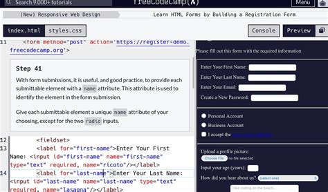 Html Building A Registration Form Step Html Css The Freecodecamp Forum