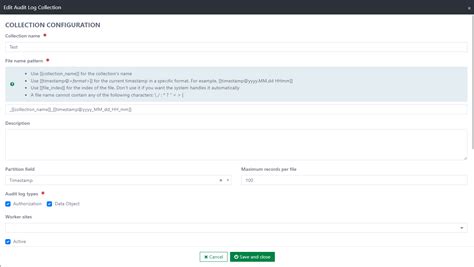 component audit log export casewhere docs