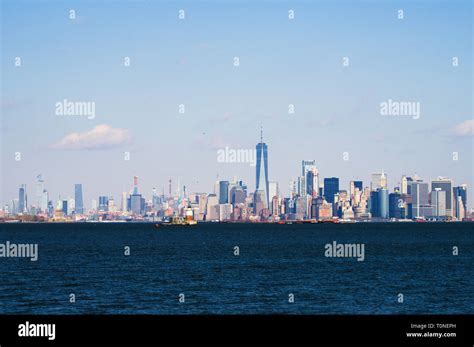 Manhattan Skyline From Staten Island New York City New York Stock