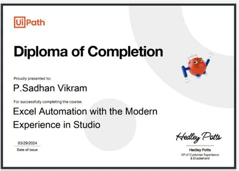 p sadhan vikram on linkedin ui path diploma of completion🎉 it takes