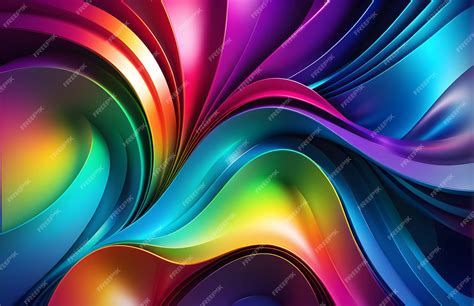 Premium Photo Wallpaper Abstract Background With Multicolored Wavy Lines 3d Rendering
