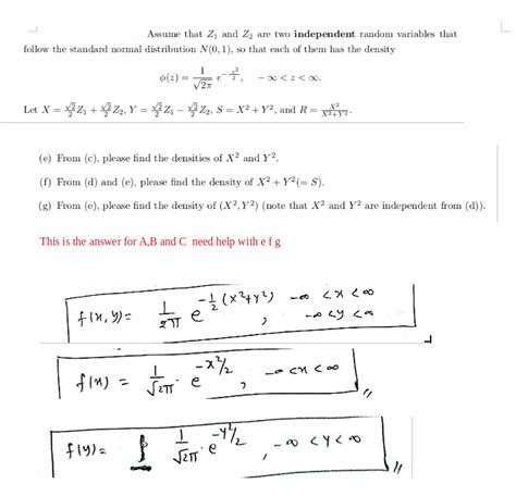 Solved Assume That And Z2 Are Two Independent Random