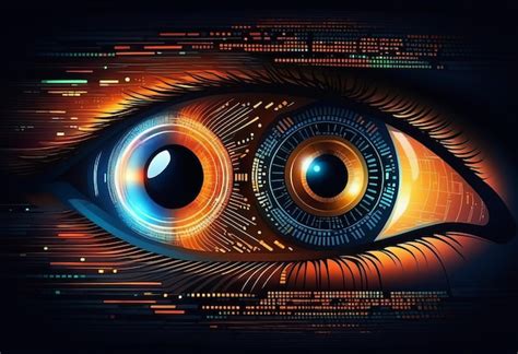 Premium Photo Digital Eye Data Network And Cyber Security Technology