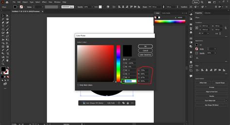 solved llustrator color picker issue in print template adobe