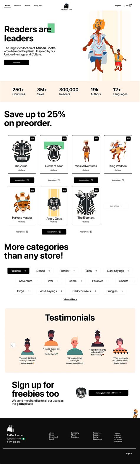ui design bookstore landing page on behance