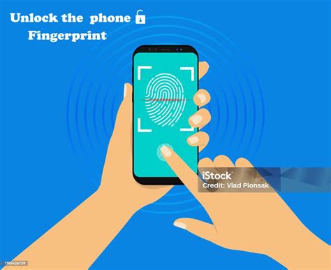 스마트폰의 지문 휴대 전화의 잠금을 해제합니다 손과 전화 개념 개념에 대한 스톡 벡터 아트 및 기타 이미지 개념 개성 개념 그래픽 사용자 인터페이스 Istock