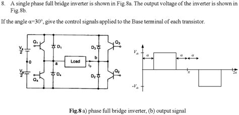 Solved A Single Phase Full Bridge Inverter Is Shown In Fig8a The