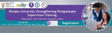 Rhodes University Strengthening Postgraduate Supervision Training Nwu North West University