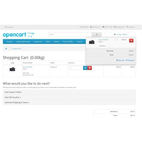 OpenCart Cart Module Side Cart Change Cart Position V 2x