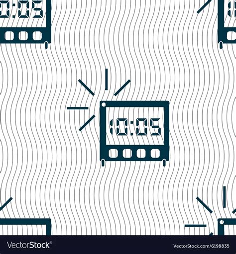 Digital Alarm Clock Icon Sign Seamless Pattern Vector Image